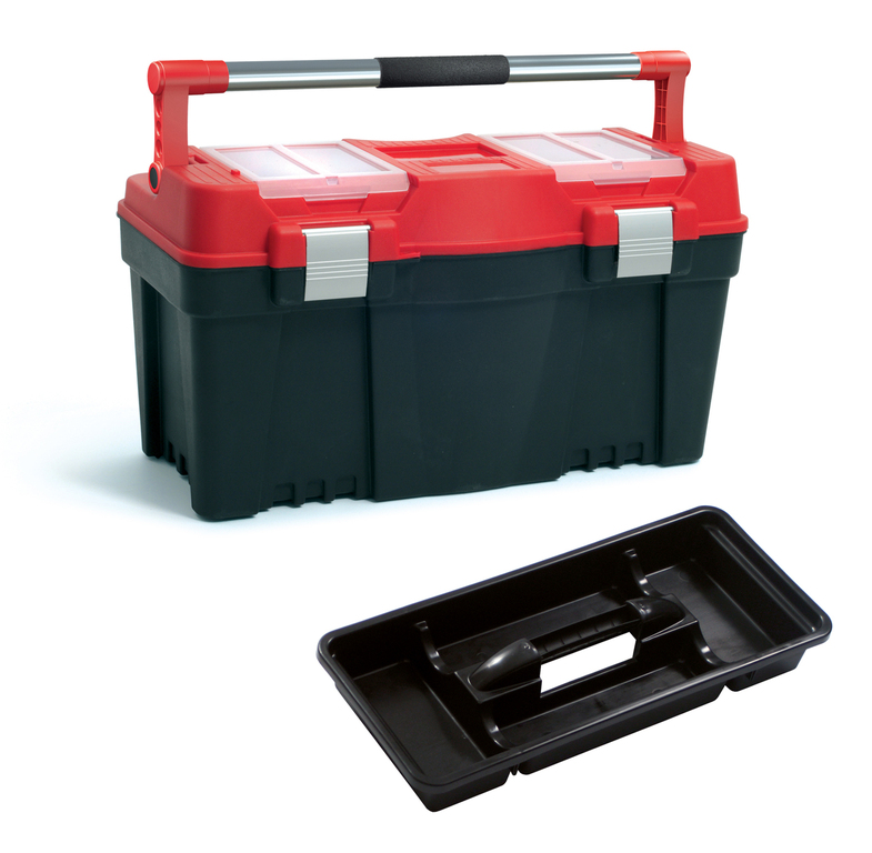 Plastový box na nářadí 23,5", nosnost 25 kg, PRACTIC, 2 organizéry na ...