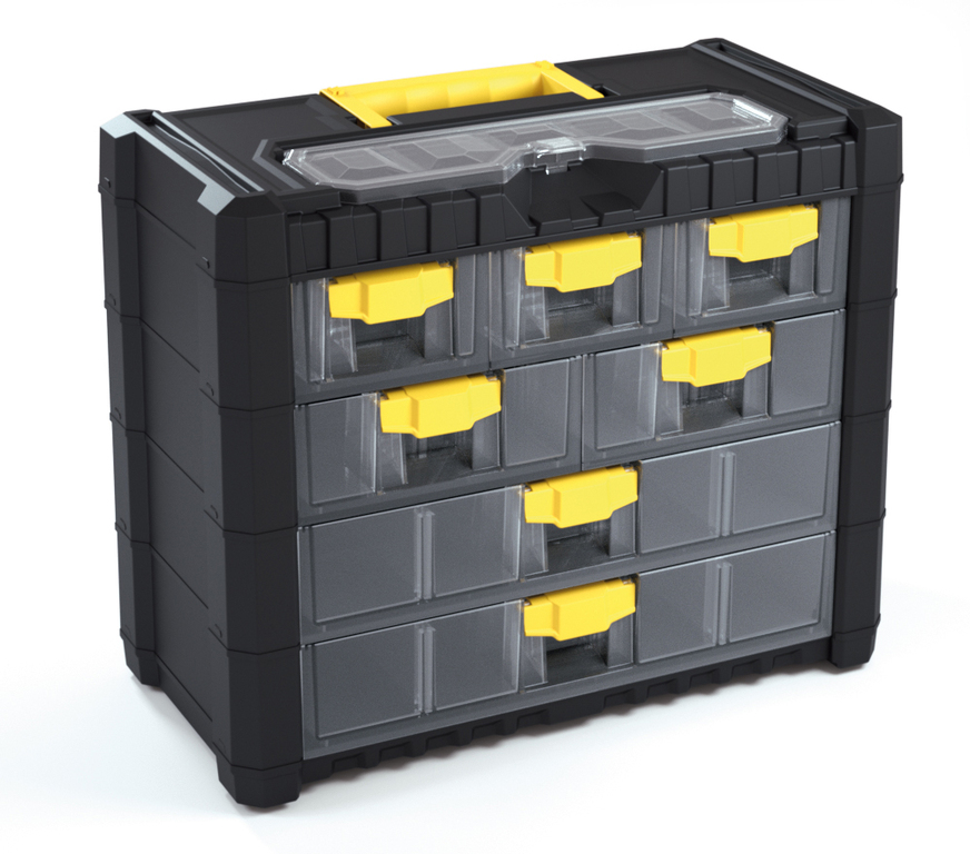 Plastový organizér na nářadí závěsný MULTICASECARGO 400x200x326, 7 ...