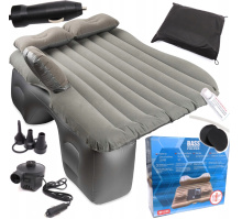 Nafukovací matrace do auta 135 x 80 cm šedá BASS | Bonatrade